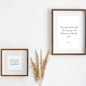 Brene Brown Quotes 6 Piece Wall Art, Strong Back. Soft Front Wild Heart ...