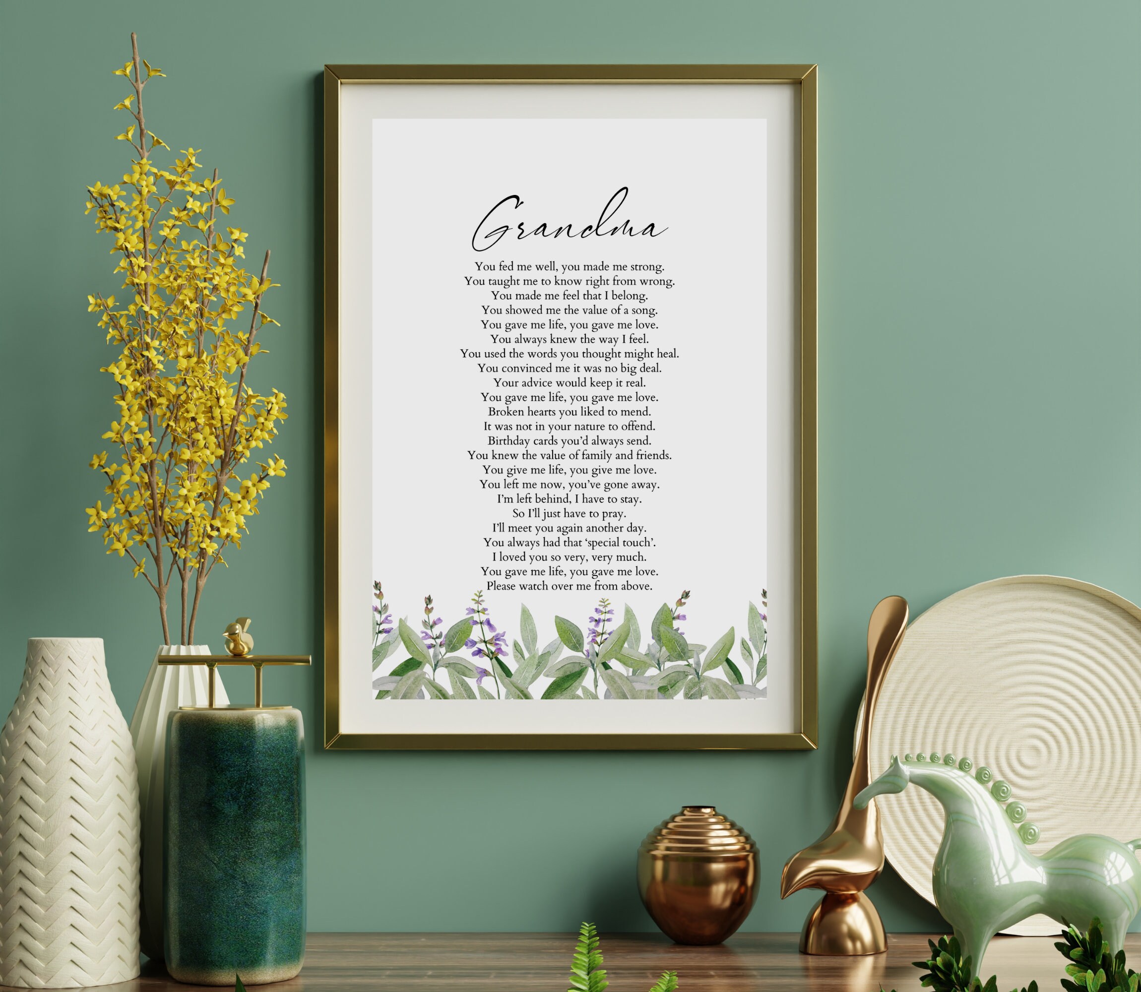 Grandma Memorial Poem. Celebration of Life, Funeral Remembrance Poem ...