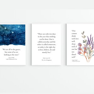 Gallery Wall Set of 22 Prints With Book Quotes, Bookworm Print, Book ...