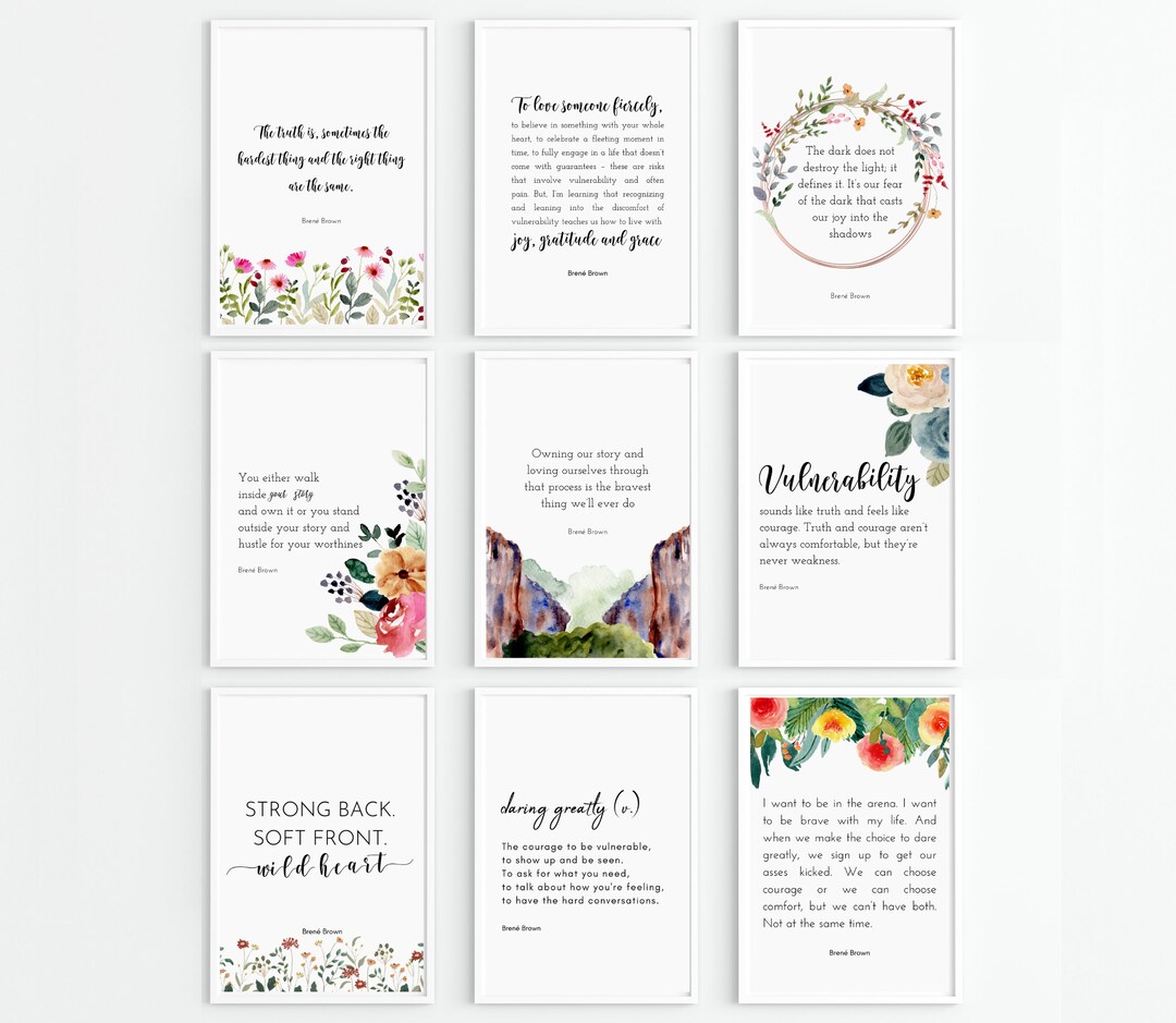 Brene Brown Quotes 10 Piece Wall Art, Strong Back. Soft Front Wild ...