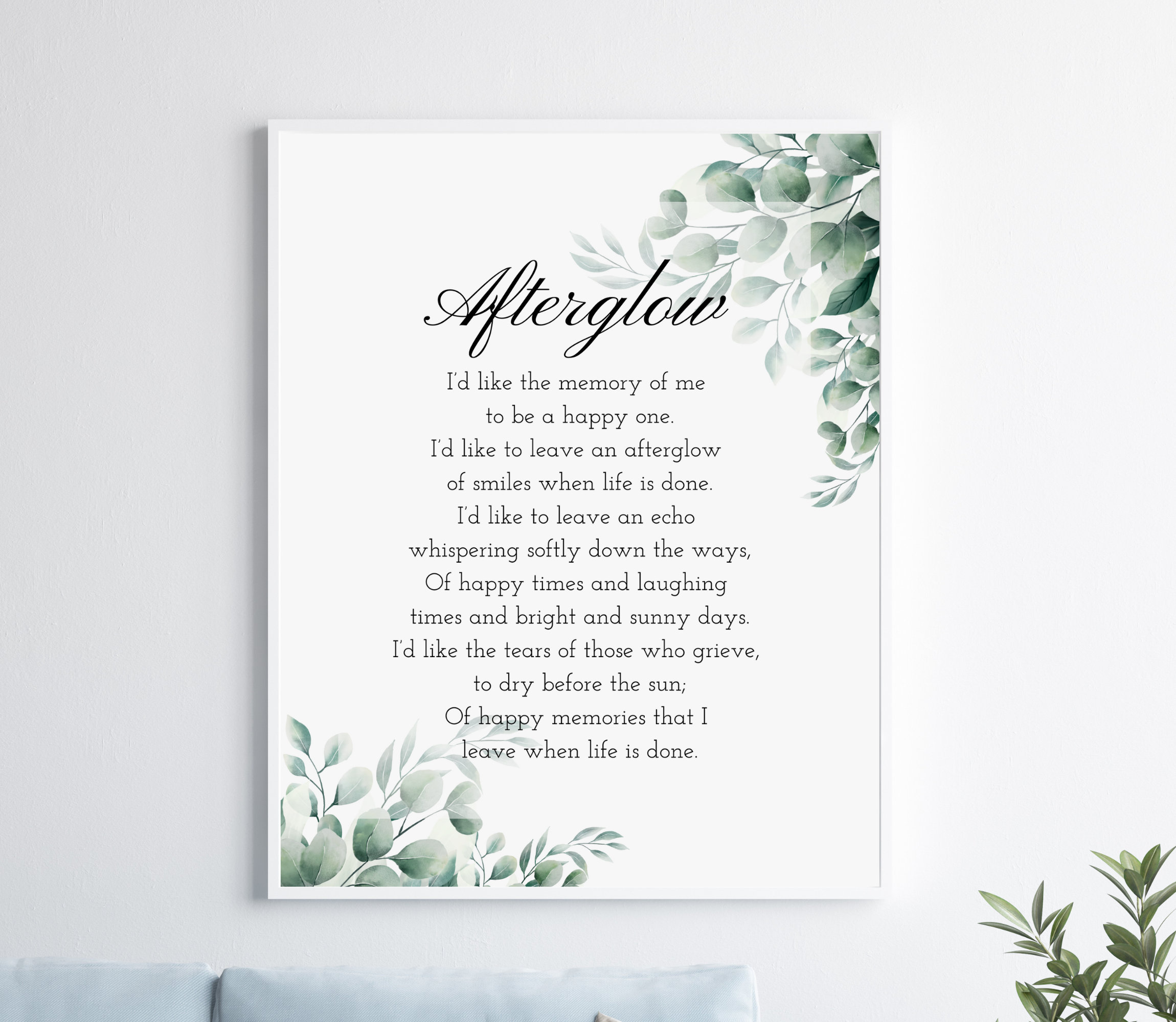 Afterglow Poem, Funeral Poem, Lost Loved One Poem, in Memory Of, Grief ...