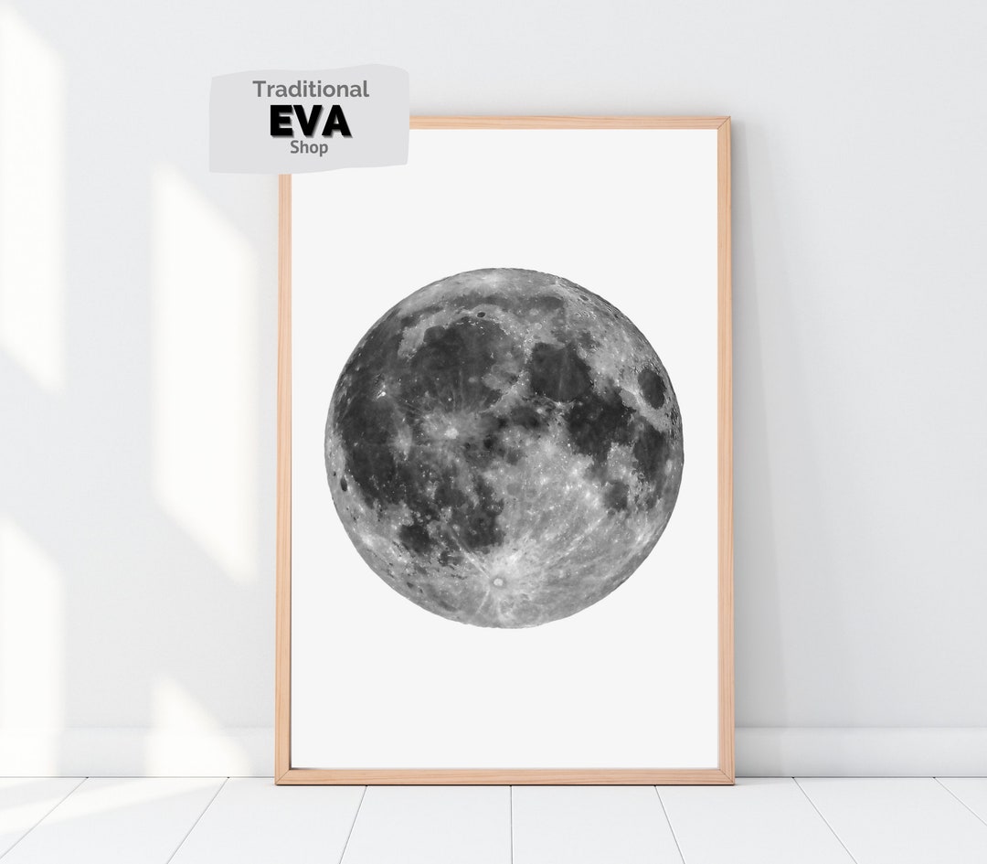 MOON PRINT Moon Art Moon Poster La Luna Printable Pencil Drawing Night ...