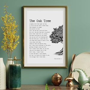 Oak Tree Poem | Nature Wall Art | Inspirational Art Print | Digital ...