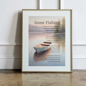 Gone Fishing Poem Ready to Print, Celebration of Life Poem for ...