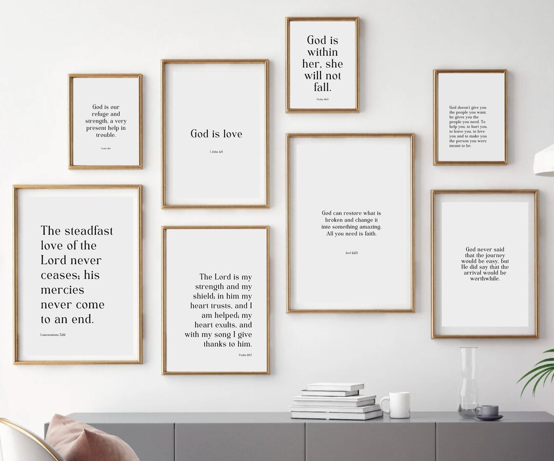 Modern Scripture Wall Art, Set of 10 Psalms Prints, Psalms Bible Verse ...