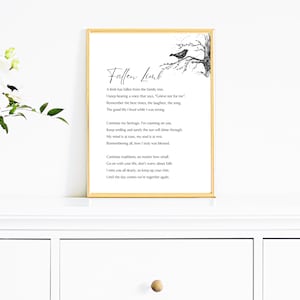 Fallen Limb Memorial Poem. Celebration of Life, Funeral Remembrance ...