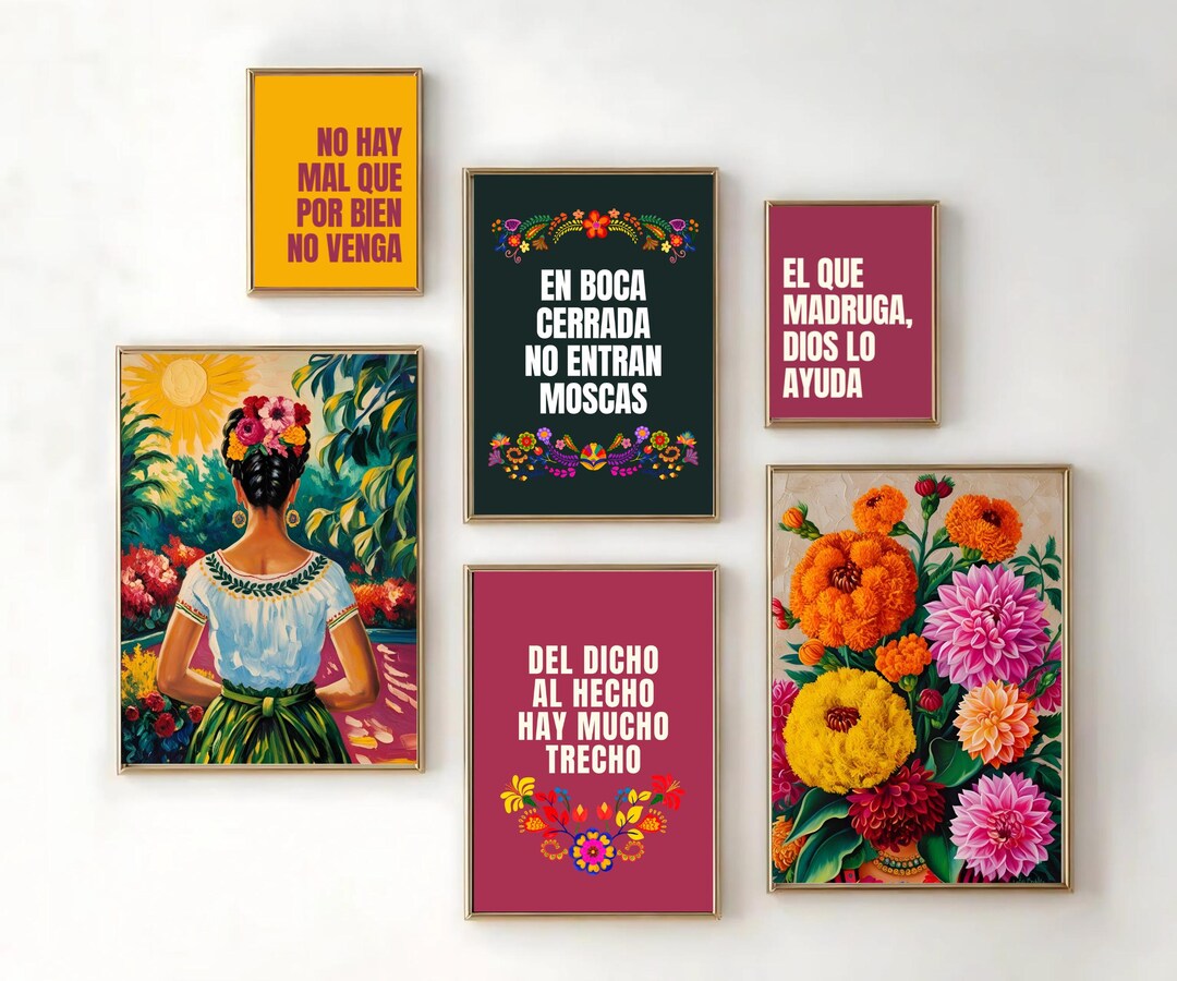 Mexican Proverbs Art Prints | Spanish Inspirational Quotes (digital ...