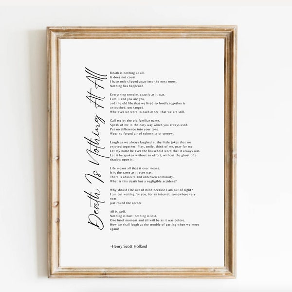 Death Poem - Etsy
