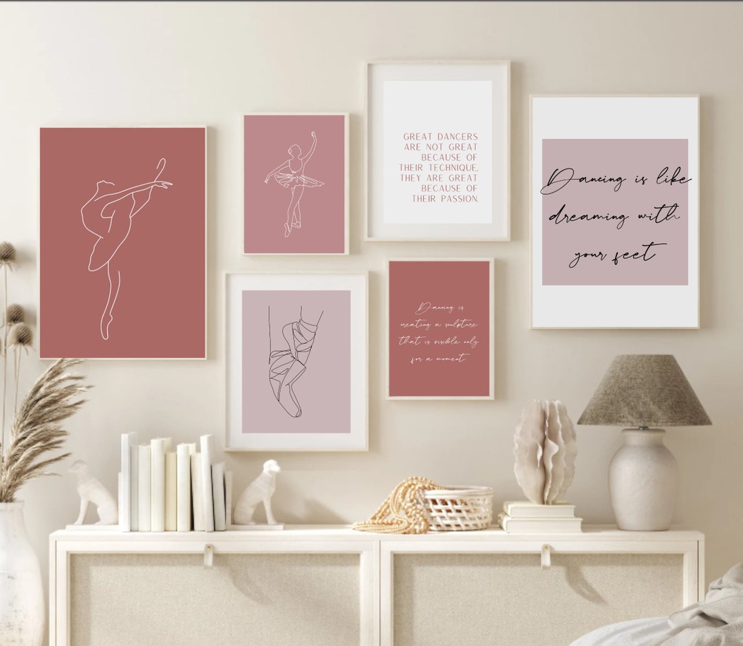 Ballerina Set of 6 Prints, Ballerina Wall Art, Ballerina Art, Ballerina ...
