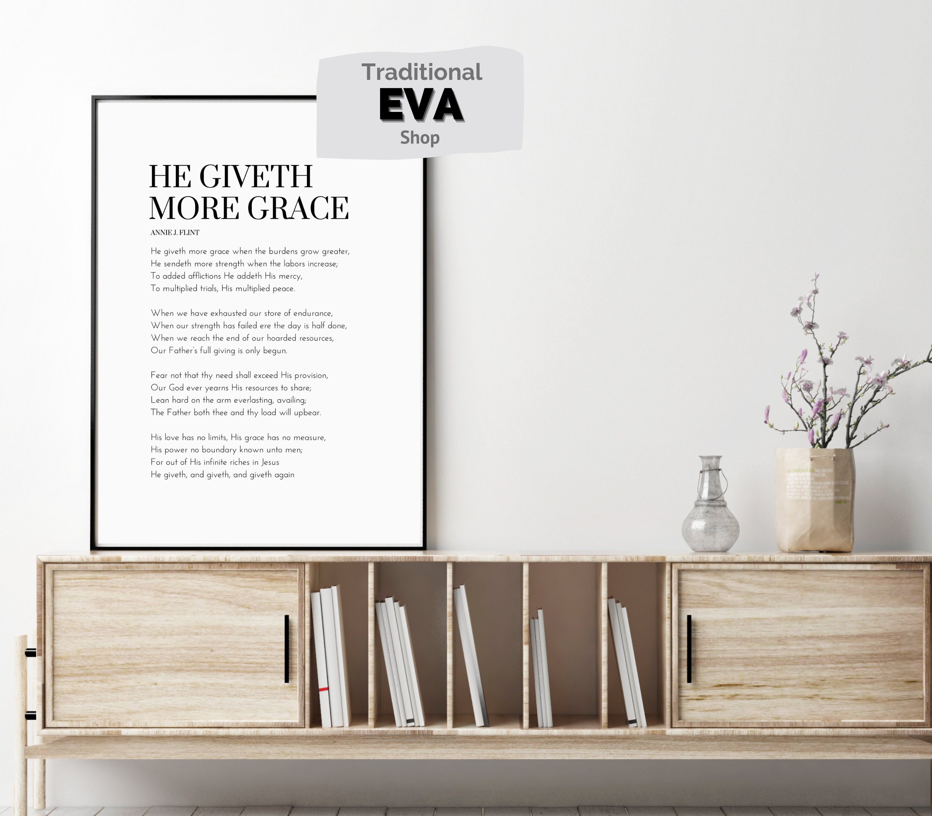 He Giveth More Grace - Annie J Flint Poem, PRINTABLE Gift, Poem ...