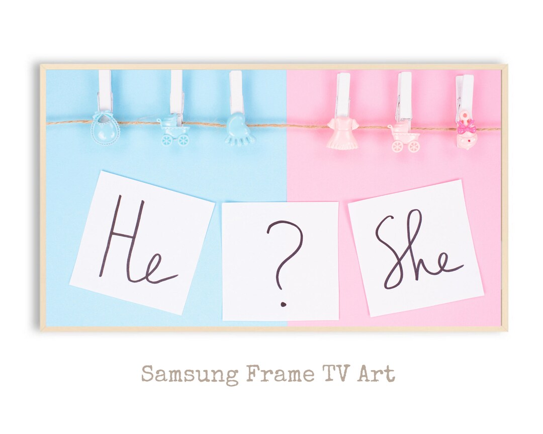 Baby Gender Reveal Samsung Frame TV Art | Baby Shower Watercolor 4k ...
