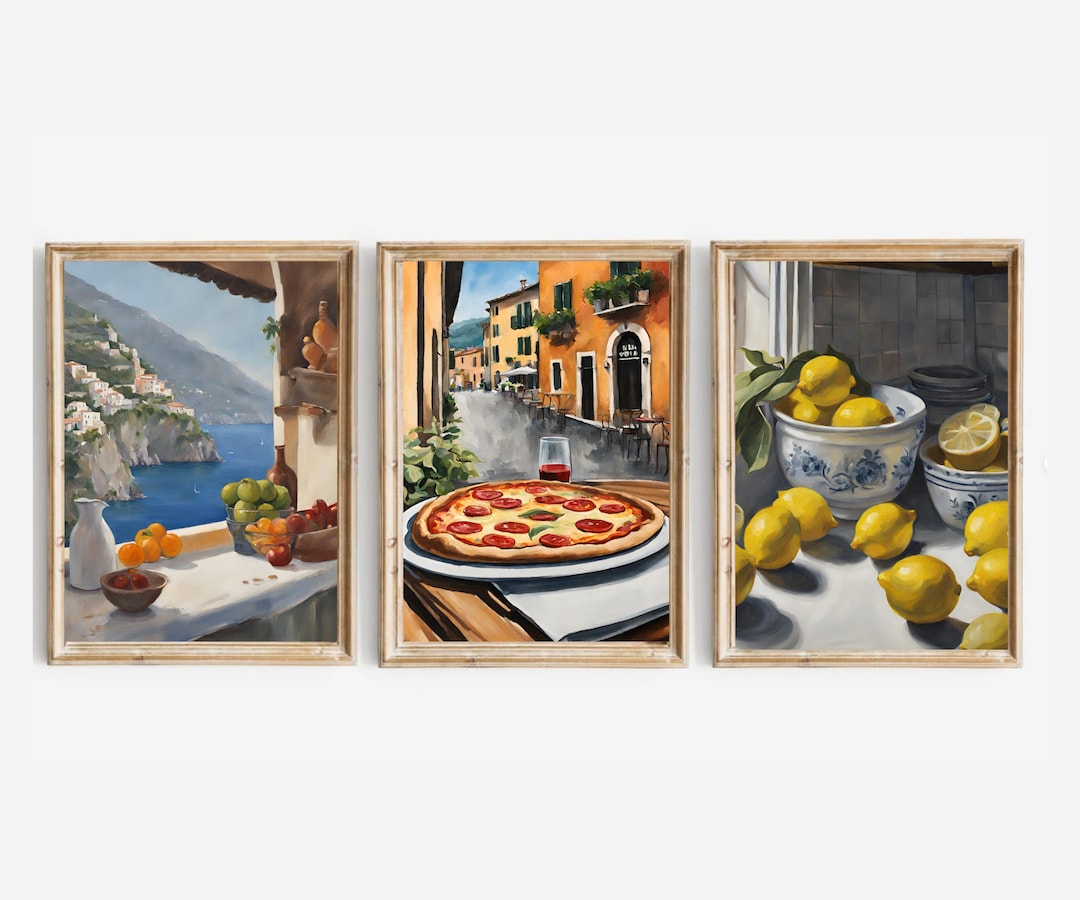 Italian Kitchen Wall Decor | Kitchen Wall Art Set of 3 PRINTABLES ...