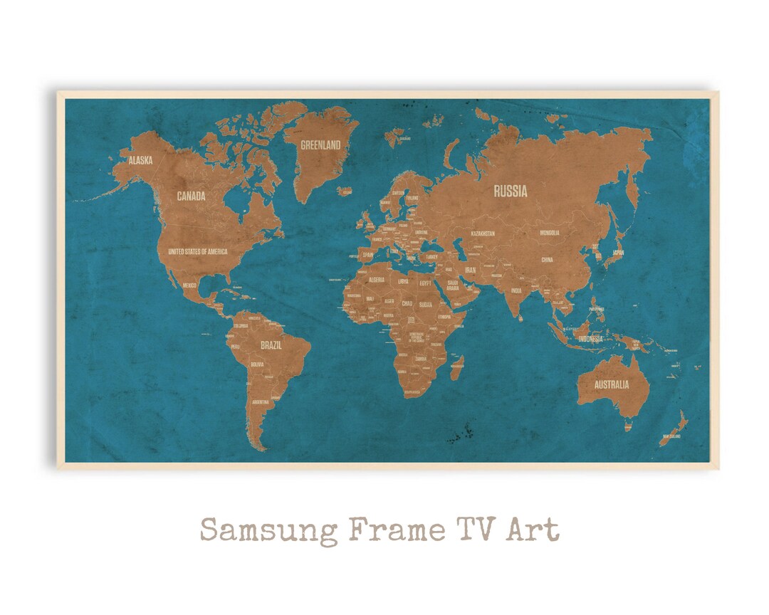 Samsung Frame TV Art World Map, Samsung Art TV Georgraphy, Digital ...