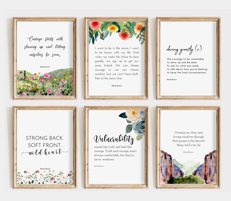Brene Brown Quotes 10 Piece Wall Art Strong Back. Soft Front - Etsy