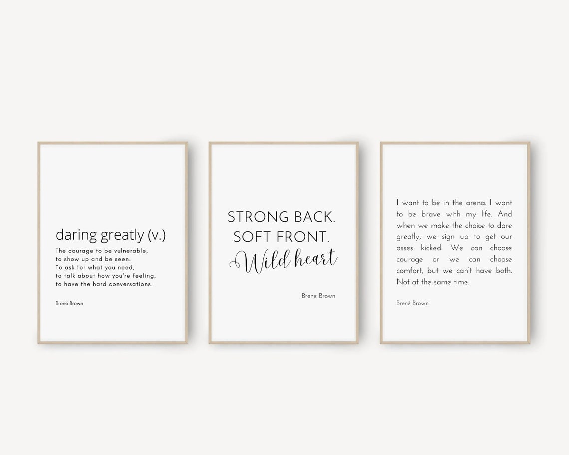 Brene Brown Quotes 6 Piece Wall Art Strong Back. Soft Front - Etsy