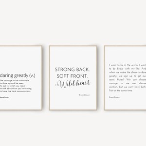 Brene Brown Quotes 6 Piece Wall Art, Strong Back. Soft Front Wild Heart ...