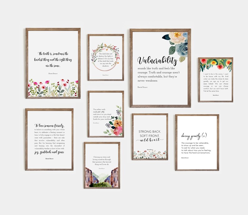 Brene Brown Quotes 10 Piece Wall Art Strong Back. Soft Front - Etsy