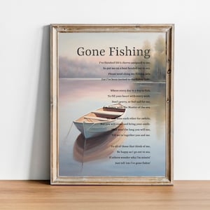 Gone Fishing Poem Ready to Print, Celebration of Life Poem for ...