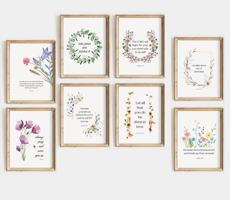 Modern Scripture Wall Art Set of 15 Psalms Prints Psalms - Etsy