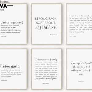 Brene Brown Quotes 6 Piece Wall Art, Strong Back. Soft Front Wild Heart ...
