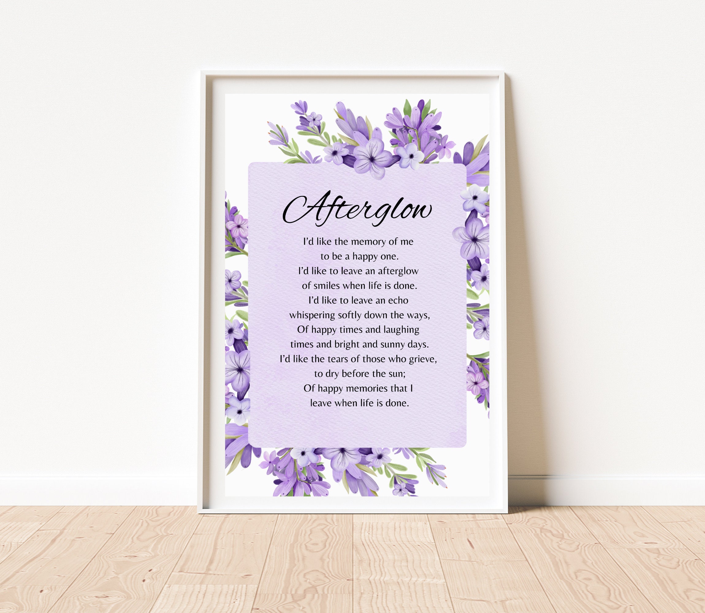 Afterglow Poem, Funeral Poem, Lost Loved One Poem, in Memory Of, Grief ...