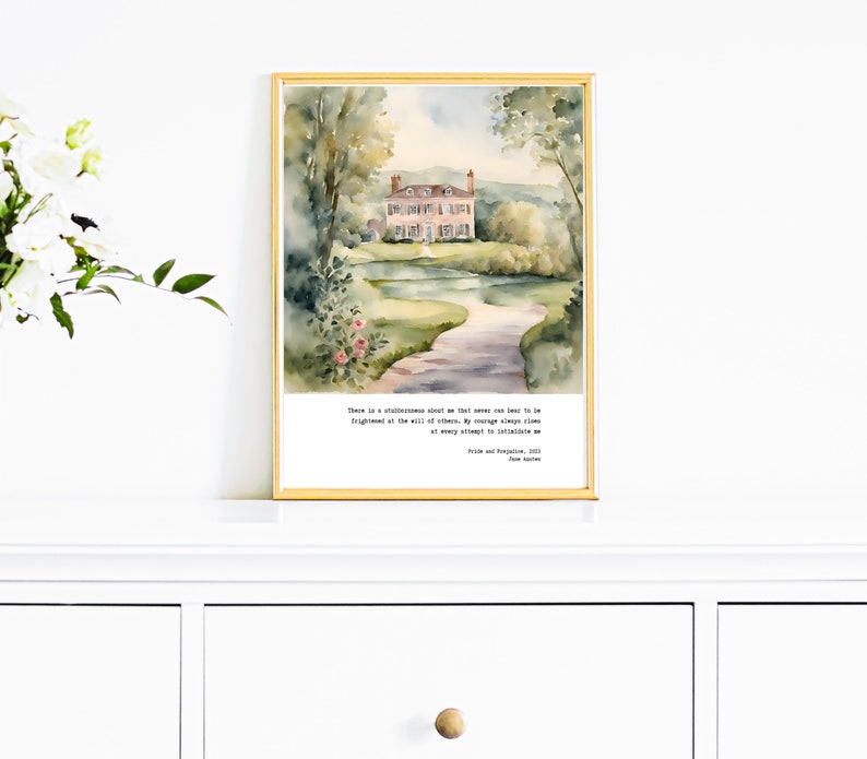 Jane Austen Pride and Prejudice Wall Art, Jane Austen Quote Printables ...
