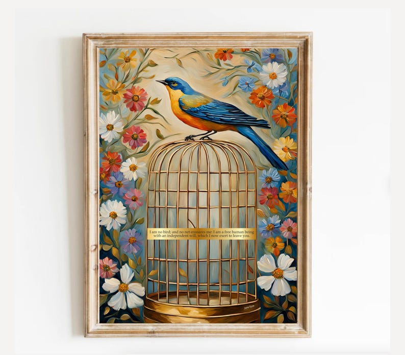 Charlotte Brontë Charlotte Brontë Wall Art, I Am No Bird Quote ...
