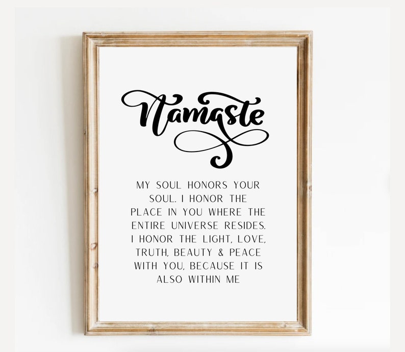 Namaste Definition Print Namaste Sign Namaste Printable - Etsy