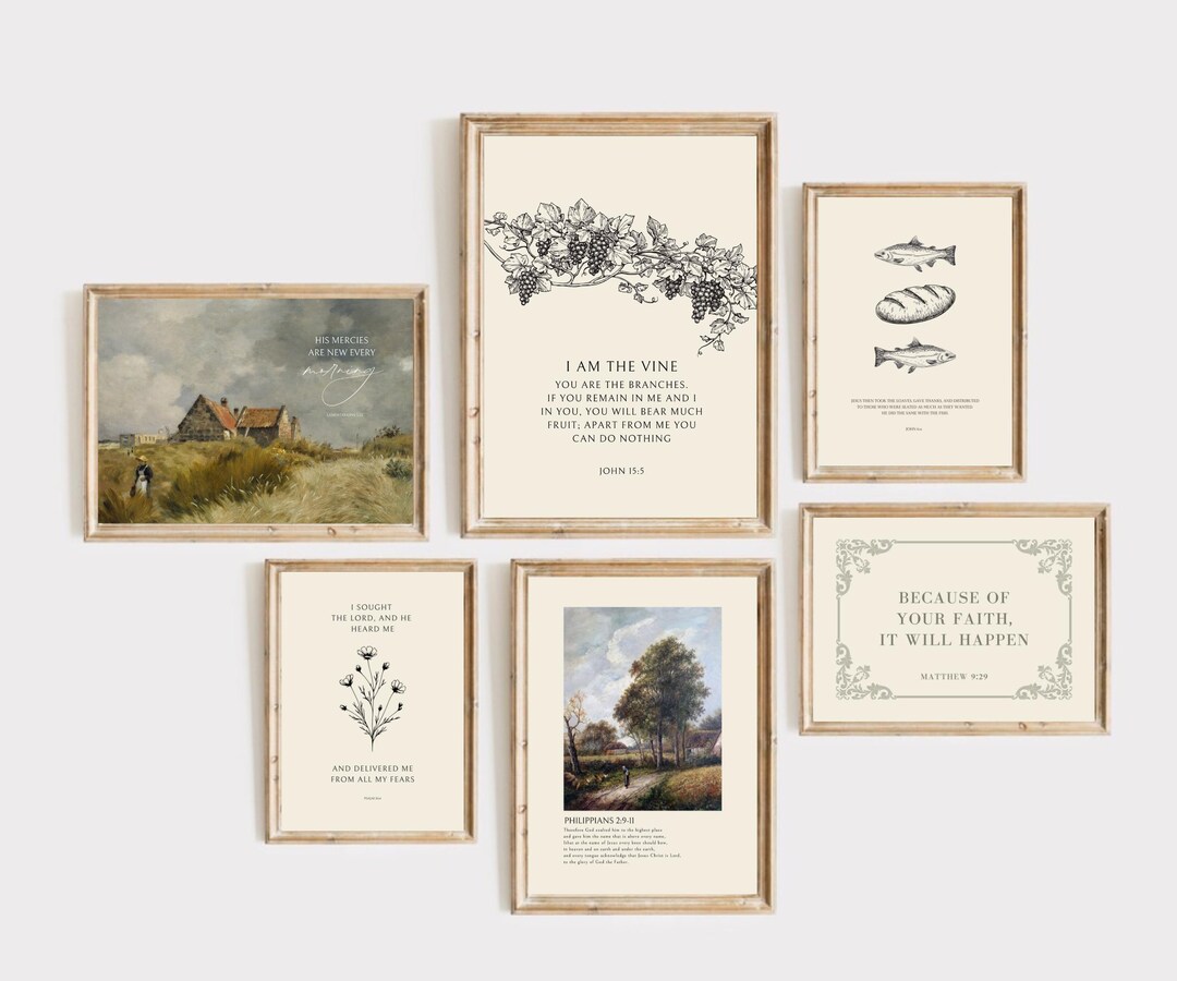 Christian Printable Set, Olive Tree Paintings, Lamentations 3:23 Art ...