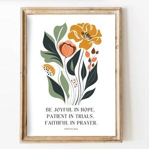 Christian Floral Set of 2, Bible Verse Wall Poster Set, Botanical ...