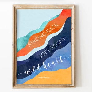 Choose Courage Over Comfort Brene Brown Watercolour Retro Print, Brene ...