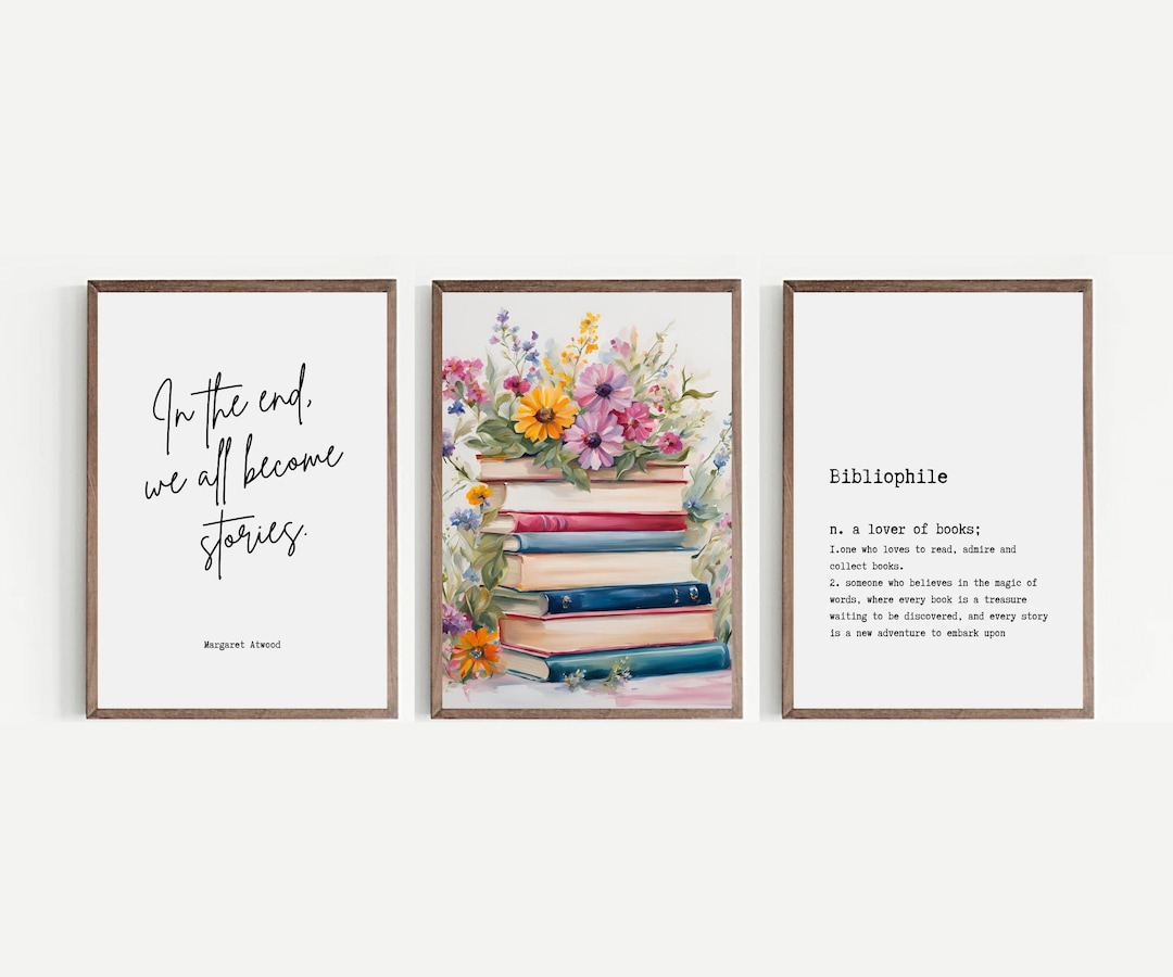 Book Quote Gallery Wall Art Prints, Bookworm Decor (digital Download ...