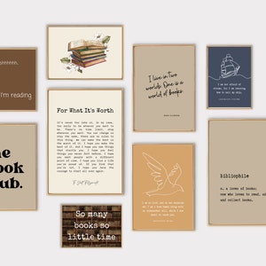 Gallery Wall Set of 18 Prints With Book Quotes, Book Prints, Book Art ...