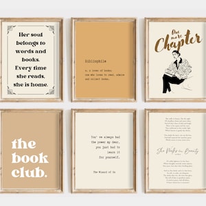 Gallery Wall Set of 20 Prints With Book Quotes, Book Prints, Book Art ...