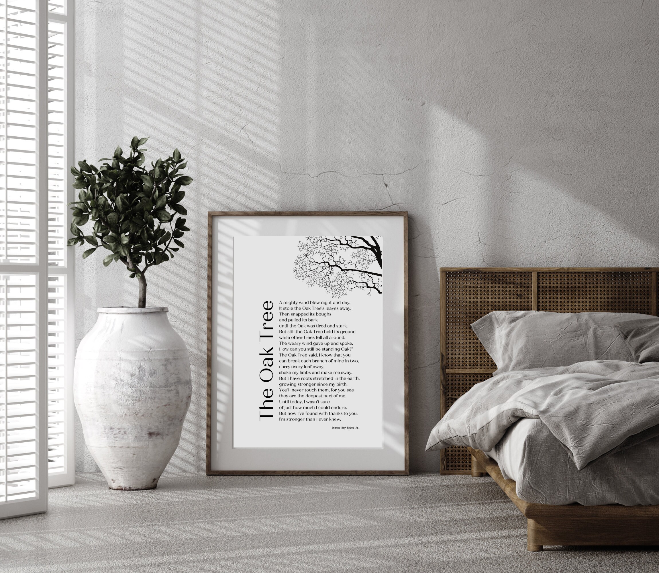 Oak Tree Poem | Nature Wall Art | Inspirational Art Print | Digital ...