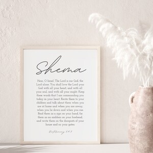 Deuteronomy 6:4-9 Shema. Bible Verse Wall Art. Christian Gift. Modern ...