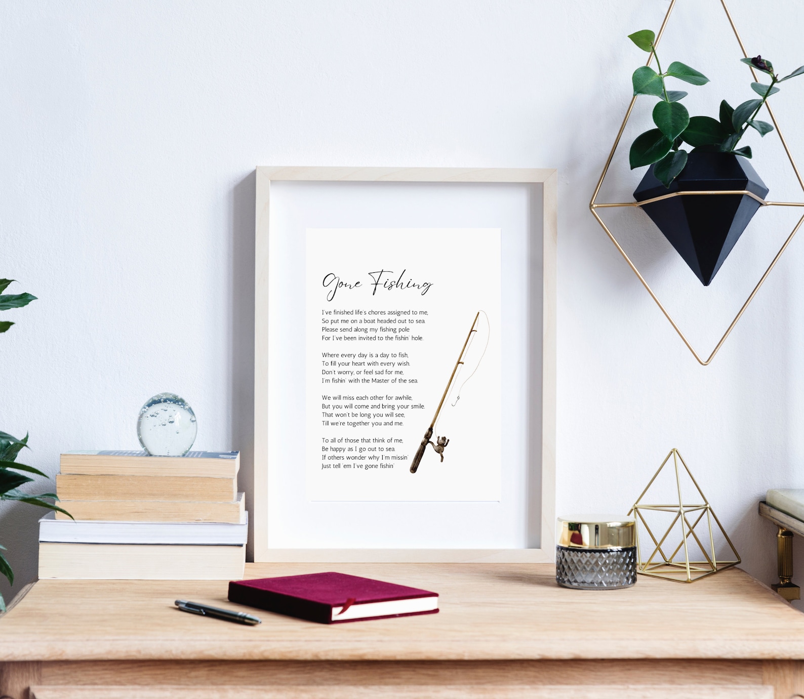 Gone Fishing Poem Ready to Print, Celebration of Life Poem for ...