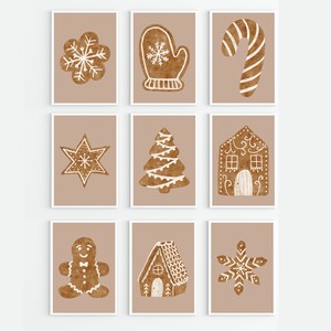 Gingerbread House 9 Prints, Christmas Printable Wall Art, Modern ...