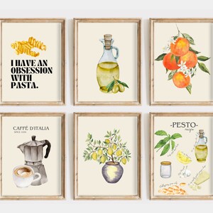 Italian Kitchen Wall Decor | Kitchen Wall Art Set of 9 PRINTABLES ...