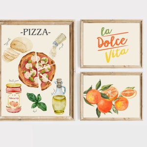 Italian Kitchen Wall Decor | Kitchen Wall Art Set of 8 PRINTABLES ...