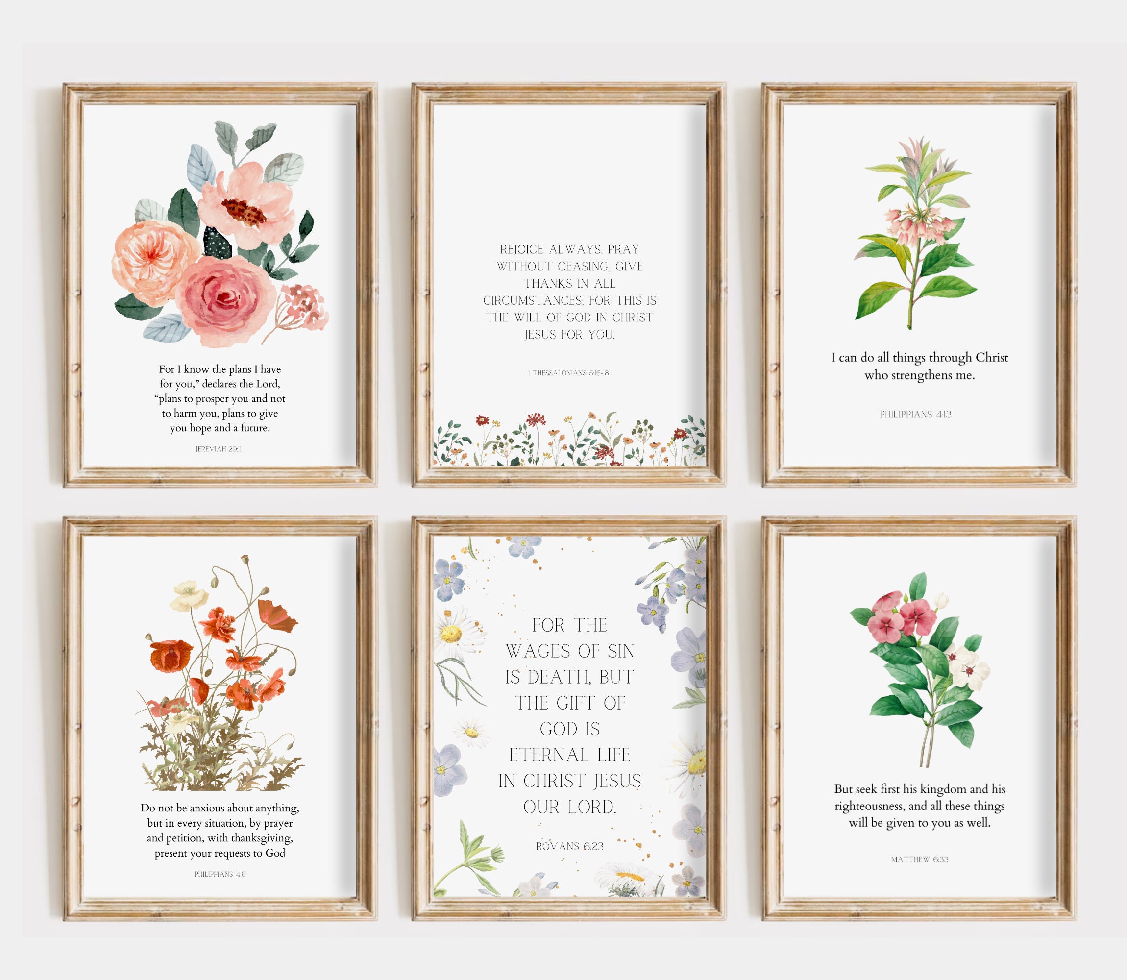 Modern Scripture Wall Art, Set of 10 Psalms Prints, Psalms Bible Verse ...