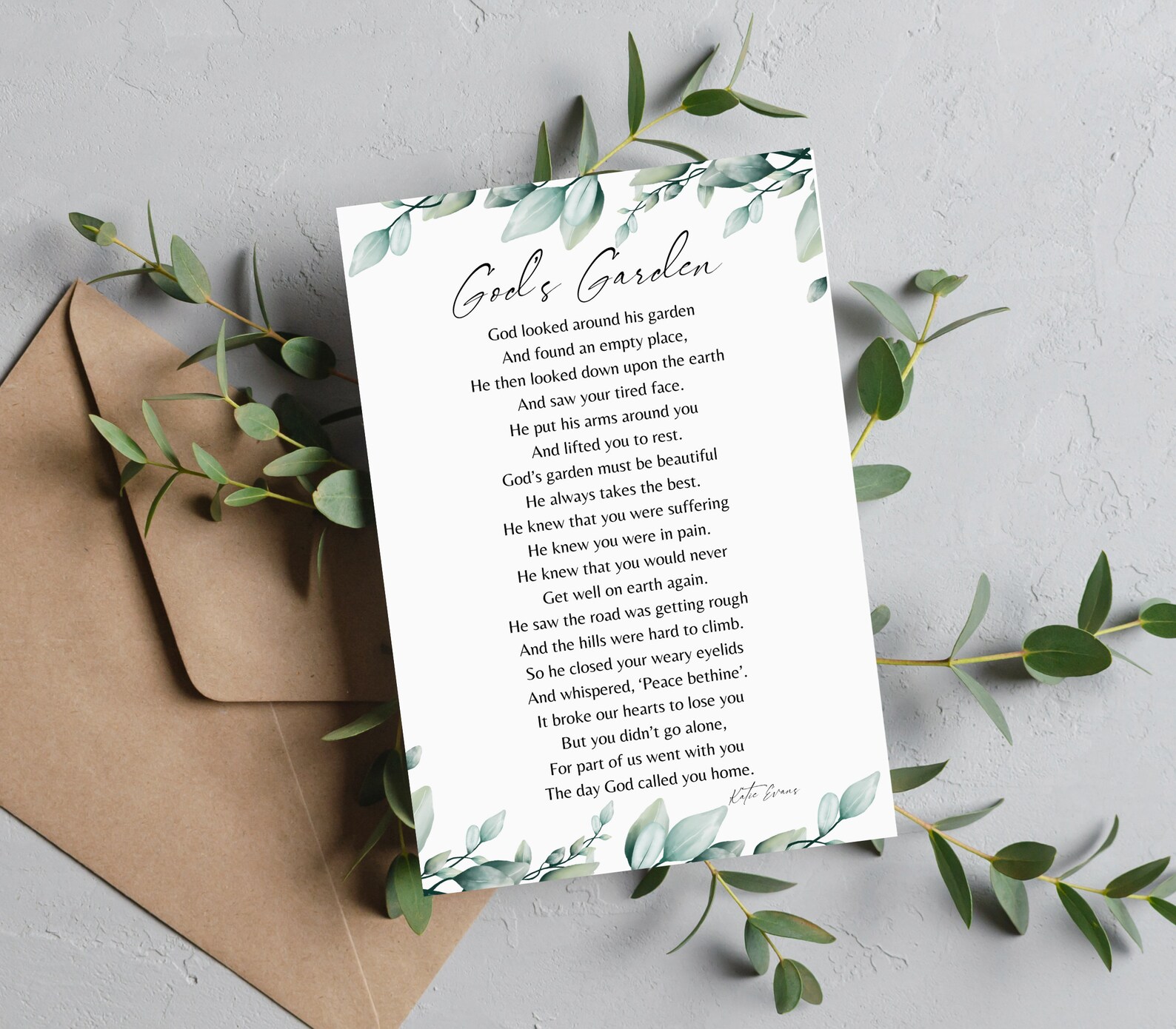 God's Garden | Suffering | Pain | Funeral Poem | Sympathy Gift | Death ...