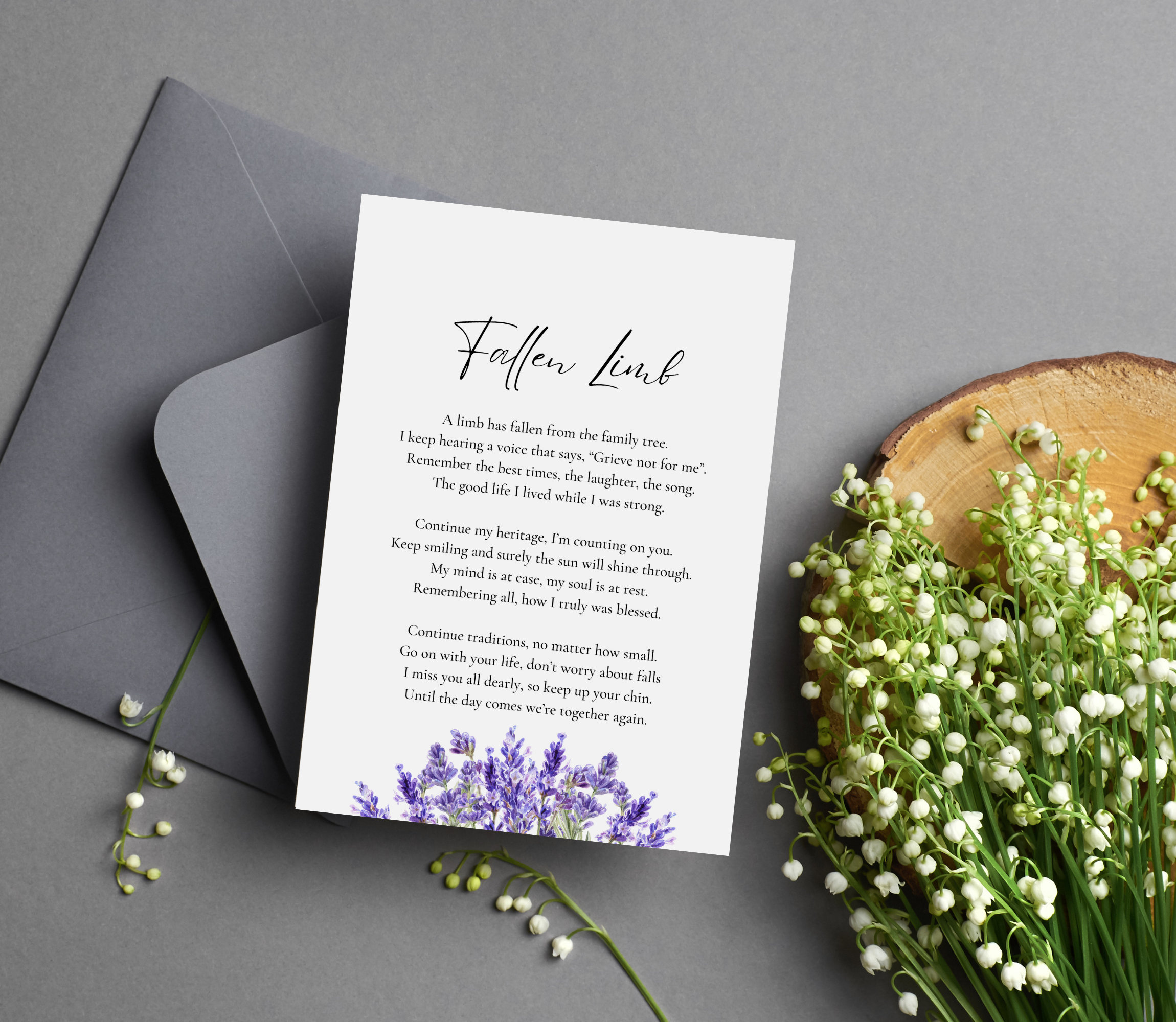 Fallen Limb Memorial Poem. Celebration of Life, Funeral Remembrance ...