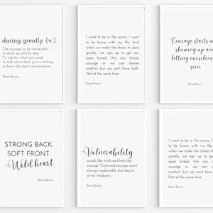 Brene Brown Quotes 6 Piece Wall Art, Strong Back. Soft Front Wild Heart ...