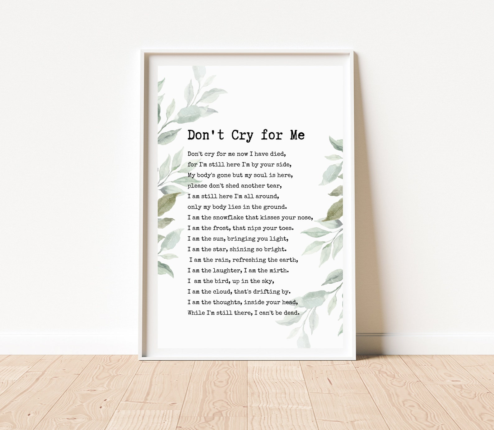 Don't Cry for Me Memorial Poem. Celebration of Life, Funeral ...