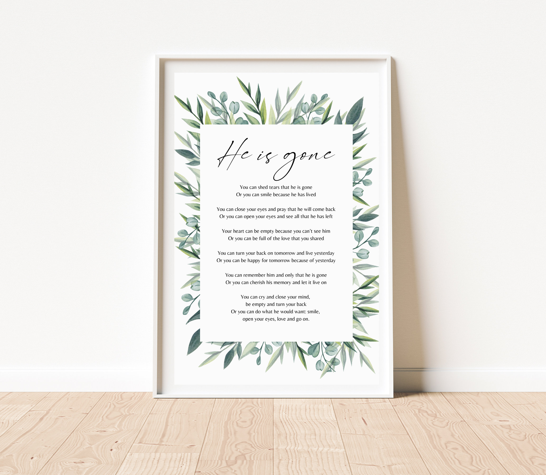 He is Gone David Harkins Printable Poem Digital Download - Etsy