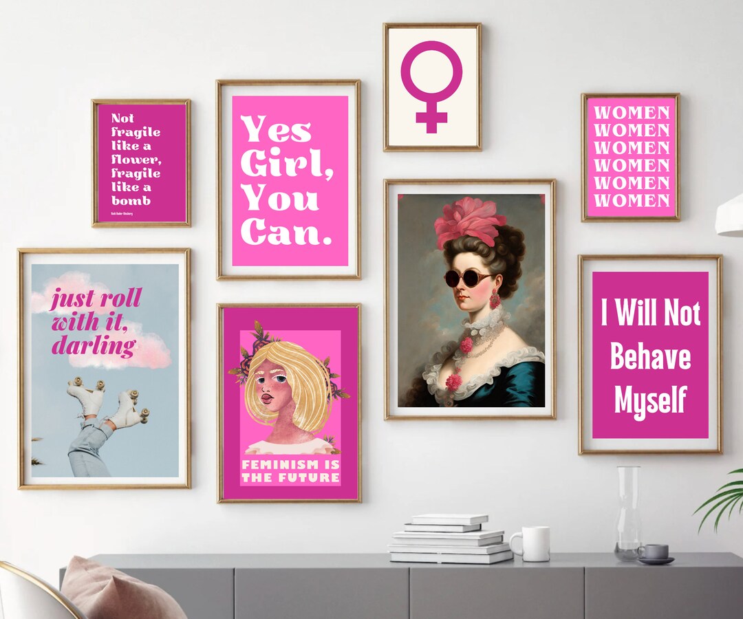 Feminist PRINTABLE Set of 10, Gallery Wall Set, Feminist Wall Collage ...