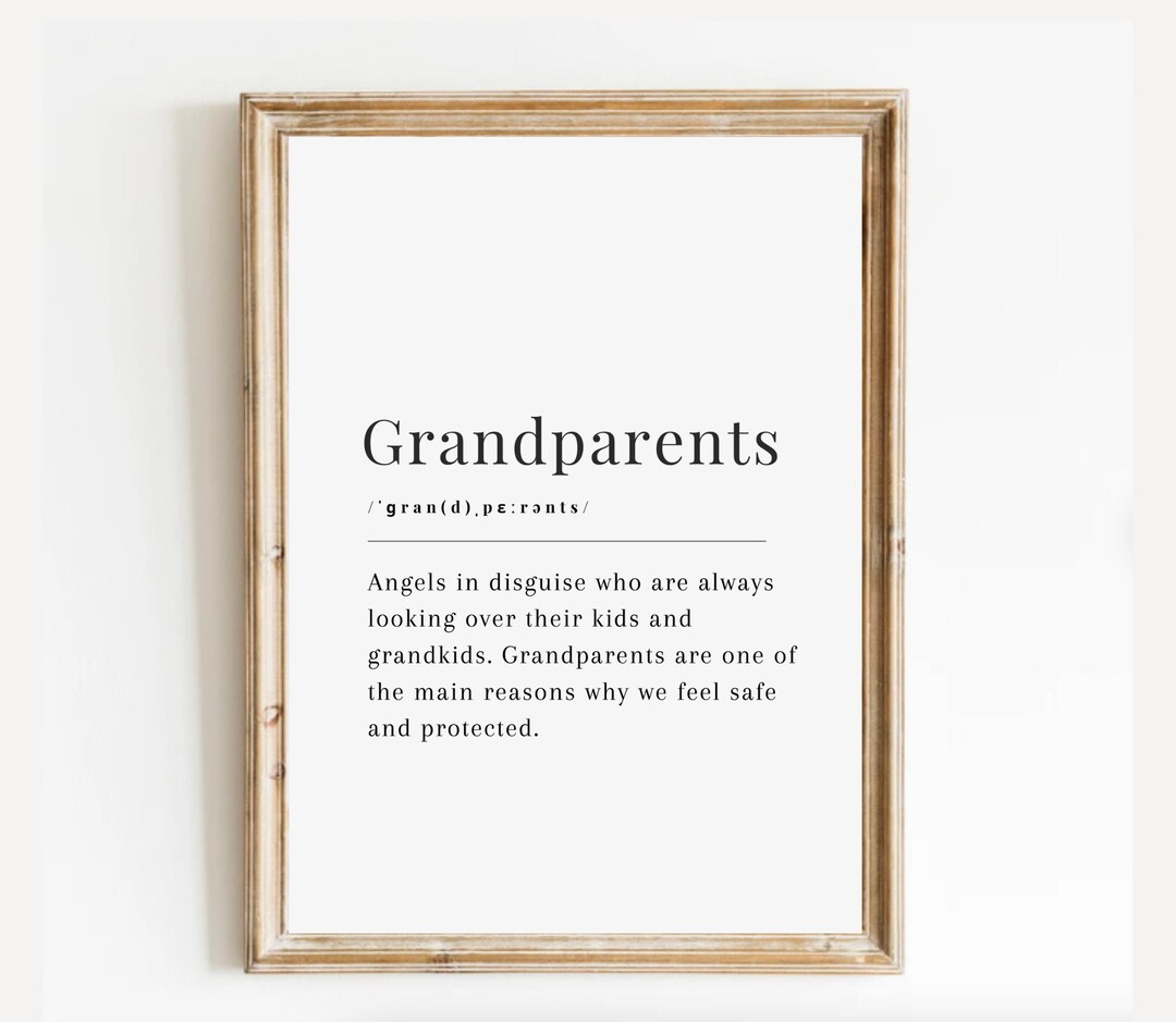 Grandparents Definition Print, Personalised Grandparent Gifts ...
