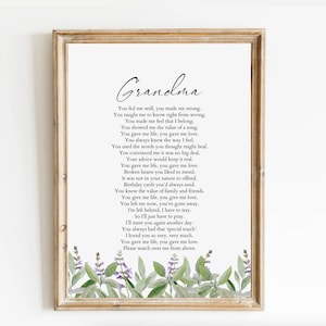 Grandma Memorial Poem. Celebration of Life, Funeral Remembrance Poem ...
