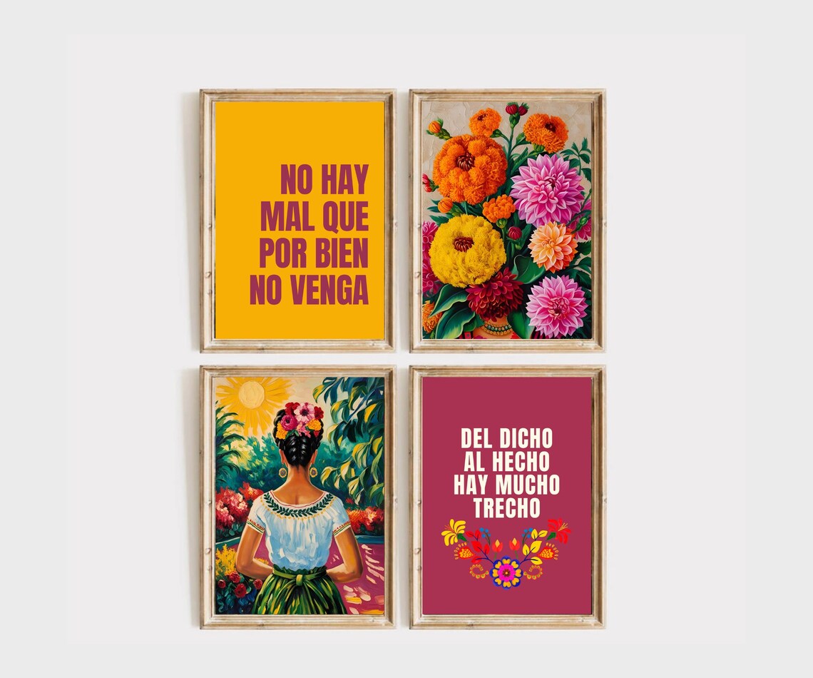 Mexican Proverbs Art Prints | Spanish Inspirational Quotes (digital ...